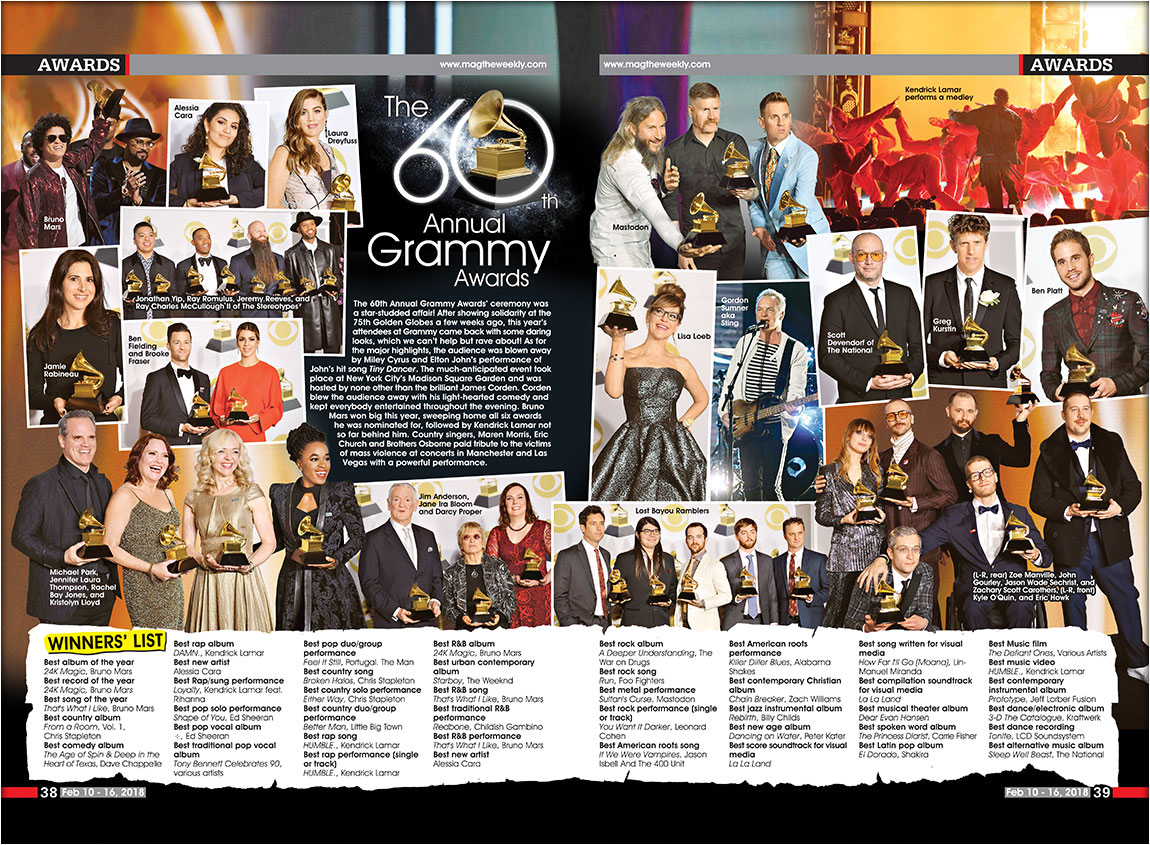 The 60th Annual Grammy Awards | Awards - MAG THE WEEKLY