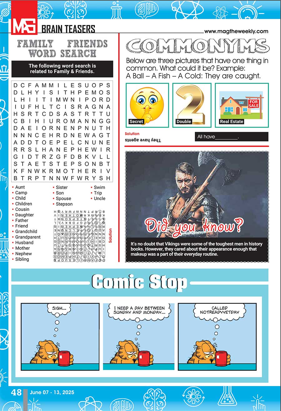 Family Friends Word Search | Brain Teasers - MAG THE WEEKLY